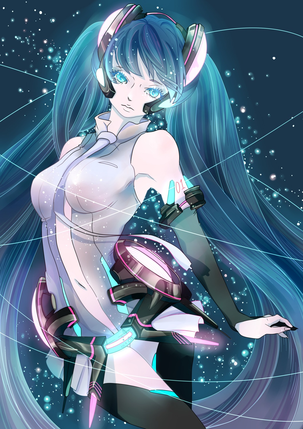 msk vocaloid vocaloid append hatsune miku miku append thighhighs | #159769 | yande.re